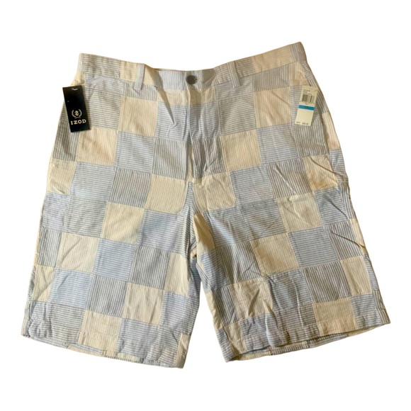 Izod | Shorts | Izod Vintage Y2k Light Blue White Madras Plaid Patch ...